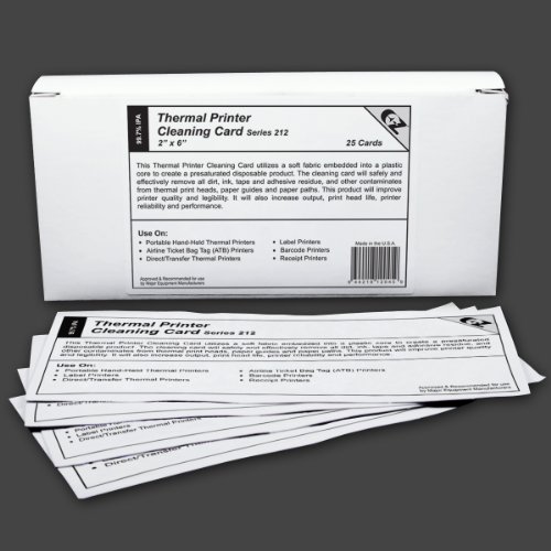 Thermal Printer Cleaning Card 2”x6” - 50.8mm x 152.4mm (25 cards)