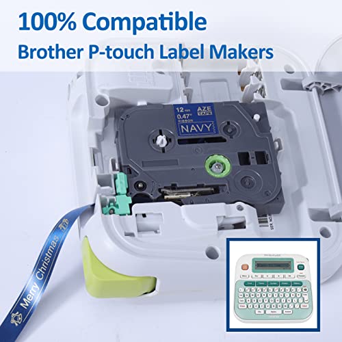 Label KINGDOM Compatible for Brother P-Touch Embellish Satin Ribbon TZe-R231 TZe-R234 TZe-RE34 TZe-RN34 12mm 0.47" Ribbon Tapes for Brother Ribbon Printer PT-D215e PT-D210 PTD600, 4-Pack