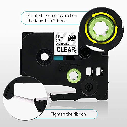 Label KINGDOM 18mm Label Tape Replacement for Brother Ptouch TZe TZ Tape 18mm 0.7 Laminated Clear TZe-141 TZe141 TZ141 for Ptouch PTD600 PTD400AD PT1880 Label Maker, 3/4 Inch Black on Clear, 4-Pack