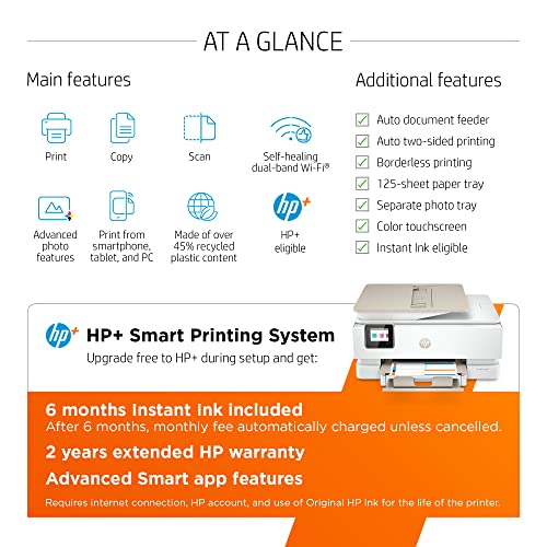 HP Envy Inspire 7955e Wireless Color All-in-One Printer with Bonus 6 Months Instant Ink with HP+ (1W2Y8A)