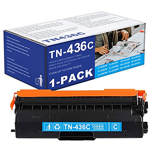 Indi 1 Pack TN436C TN-436C TN436 TN-436 Cyan Extra High Yield Toner Cartridge Replacement for Brother MFC-L8900CDW L9570CDW L8610CDW HL-L9310CDWT L8260CDW L8360CDWT Printer.