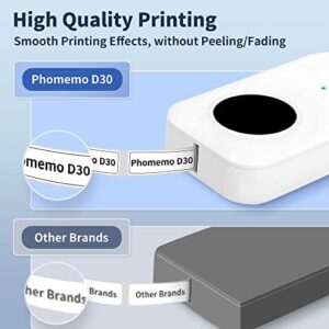 Phomemo D30 Label Printer, Bluetooth Wireless Mini Pocket Smartphone Label Maker Machine with Tape, Direct Thermal Printer Rechargeable Labeler Compatible with iPhone/Android, for Home Office Labeler