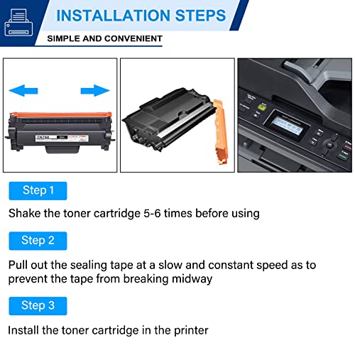 High Yield TN760 Toner Cartridge Compatible 1 Pack TN-760 Black Replacement for Brother TN760 TN-760 DCP-L2550DW MFC-L2710DW L2750DW L2750DWXL HL-L2350DW L2370DW L2390DW L2395DW Printer