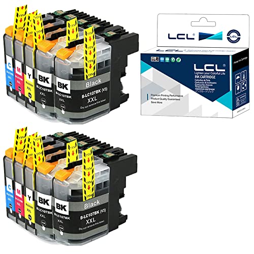 LCL Compatible Ink Cartridge Replacement for Brother LC107 LC105 XXL LC107BK LC105C LC105M LC105Y 1200 Pages Super High Yield MFC-J4710DW J4610DW J4510DW J4410DW J4310DW (10-Pack 4Bk 2C 2M 2Y)