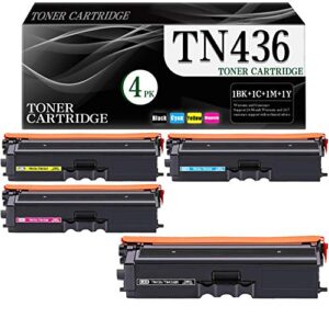 4 pack high yield (black cyan magenta yellow) tn436 tn436bk tn436c tn436m tn436y compatible toner cartridge replacement for brother hl-l8360cdwt dcp-l8410cdw mfc-l9570cdwt l9570cdw toner cartridge