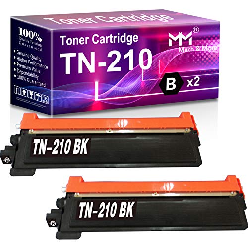 MM MUCH & MORE Compatible Toner Cartridge Replacement for Brother TN210 TN210BK TN-210 TN-210BK Used for HL-3070CW 3075CW 3040CN 3045CN MFC-9120CN 9320CW 9010CN Printer (2-Pack, Black)