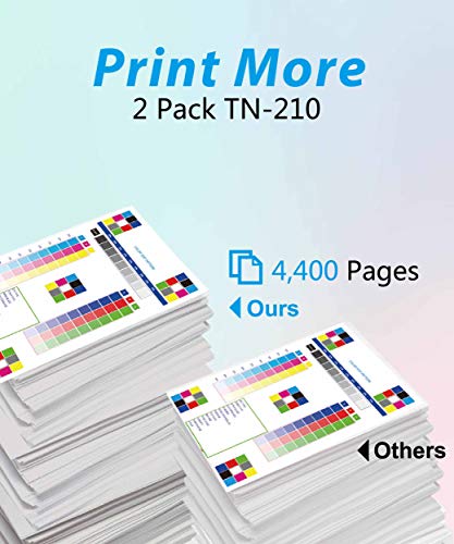 MM MUCH & MORE Compatible Toner Cartridge Replacement for Brother TN210 TN210BK TN-210 TN-210BK Used for HL-3070CW 3075CW 3040CN 3045CN MFC-9120CN 9320CW 9010CN Printer (2-Pack, Black)