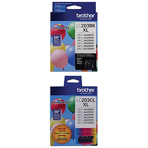 Brother Printer Ink Cartridge, Black & Cyan/Magenta/Yellow