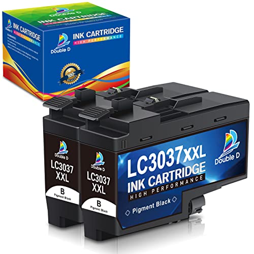 DOUBLE D Compatible Ink Cartridge Pigment Replacement for Brother LC3037 XXL LC3037XXL LC3037BK for MFC-J5845DW MFC-J5845DW MFC-J5945DW MFC-J6545DW MFC-J6945DW MFC-J6545DW XL (2-Pack Black)