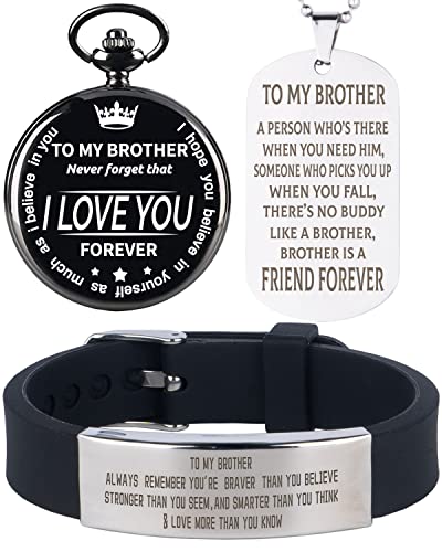 Brother Gifts, Brother Gifts from Sister, Christmas Gifts, Best Brother Gifts, Birthday Gifts for Brother, Brother Birthday Gift Ideas, Brother Necklace, Brother Bracelet, Brother Pocket Watch