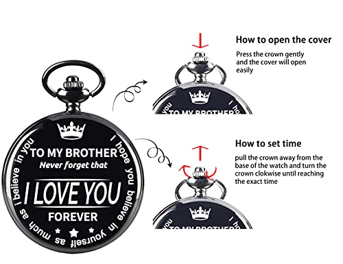 Brother Gifts, Brother Gifts from Sister, Christmas Gifts, Best Brother Gifts, Birthday Gifts for Brother, Brother Birthday Gift Ideas, Brother Necklace, Brother Bracelet, Brother Pocket Watch