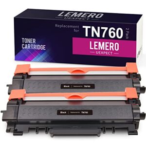 LemeroUexpect Compatible Toner Cartridge Replacement for Brother TN760 TN-760 TN730 for MFC-L2710DW HL-L2370DW HL-L2350DW DCP-L2550DW MFC-L2750DW HL-L2395DW HL-L2390DW Printer (Black, 3-Pack)