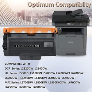 Drprint TN 850 High Yield, Compatible for Brother TN850 Toner, TN-850 TN820 to Use with HL-L6200DW MFC-L5850DW MFC-L5700DW HL-L5200DW MFC-L5900DW (2 Pack)