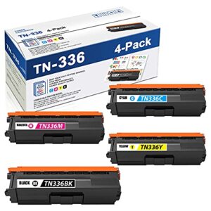 maxcolor tn-336bk tn-336c tn-336m tn-336y 4pk(1bk+1c+1m+1y) compatible tn336 high yield toner cartridge replacement for brother dcp-l8400cdn l8450cdw hl-l9200cdw/cdwt mfc-l8650cdw l8850cdw printer