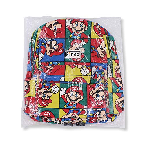 FINEX Super Mario Brother Bros Canvas Casual Daypack with 15 in Laptop Storage Compartment