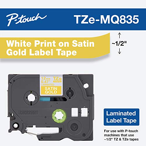 Brother PTouch 1/2" Laminated TZe Tape Model TZE-MQ835