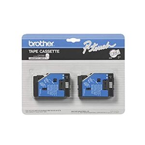 2-pack tc-10 1/2in black on clear tape for brother pt-6 8 10 12 15 20 150 170