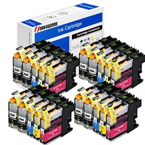 ink4work compatible ink replacement for brother lc103 lc-103 xl to use with mfc-j285dw, mfc-j4310dw, mfc-j4410dw, mfc-j450dw mfc-j4510dw mfc-j470dw mfc-j475dw mfc-j870d, mfc-j875dw (bcmy, 20-pack)