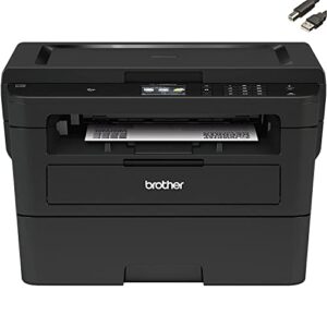 brother hl-l2395dw all-in-one monochrome laserjet printer with wireless printing,automatic duplex printing,1200 x 1200 dpi,36ppm,250-sheet,2.7″ lcd screen,bundle with jawfoal printer cable