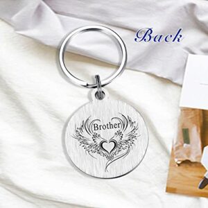 Yobent Memorial Gifts Keychain for Loss of Brother, Brother Memorial Gifts for Men, Personalized Grief Funeral Memory Remembrance Bereavement Sympathy Keychain for Loss of Brother