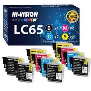 hi-vision hi-yields ® compatible lc-65 lc65 ink cartridge replacement (4 black, 2 cyan, 2 yellow, 2 magenta, 10-pack)