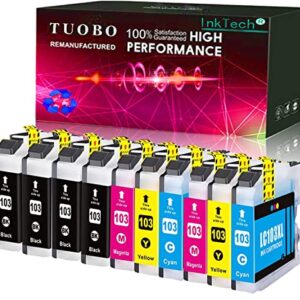 Tuobo Compatible Ink Cartridge Replacement for Brother LC103XL LC101XL Compatible with MFC J870DW J450DW J470DW J650DW J4410DW J4510DW J4710DW J6720 (4BK+2C+2M+2Y)