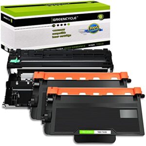 greencycle 3 pack tn850 toner & dr820 drum unit set compatible for brother dcp-l5500dn l5600dn l5650dn hl-l6200dw l6200dwt l5200dwt l5200dw l5100dn l5000d mfc-l5850dw l5900dw printer(2 toner, 1 drum)