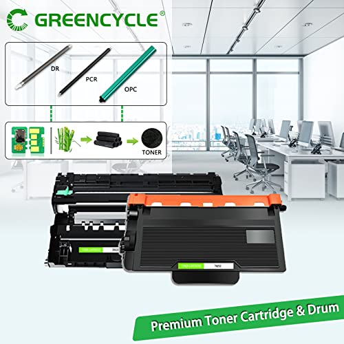 greencycle 3 Pack TN850 Toner & DR820 Drum Unit Set Compatible for Brother DCP-L5500DN L5600DN L5650DN HL-L6200DW L6200DWT L5200DWT L5200DW L5100DN L5000D MFC-L5850DW L5900DW Printer(2 Toner, 1 Drum)