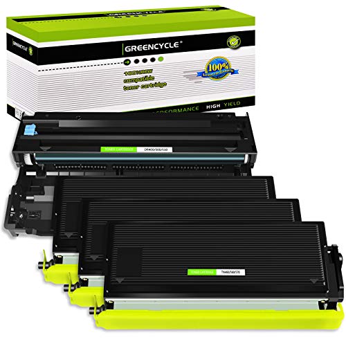 greencycle 4 Pack Toner Cartridge and Drum Unit Combo Set 3 PK TN570 + 1 PK DR510 Compatible for Brother DCP-8040 DCP-8045DN MFC-8840 MFC-8640D HL-5140 HL-5170N HL-5170DNLT Printer