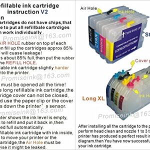 Inkpro Empty Refillable Ink Cartridge LC201 LC203 Compatible for Brother MFC-4320DW J4420DW J4620DW MFC-J460DW J480DW black magenta cyan yellow