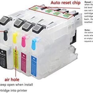 Inkpro Empty Refillable Ink Cartridge LC201 LC203 Compatible for Brother MFC-4320DW J4420DW J4620DW MFC-J460DW J480DW black magenta cyan yellow