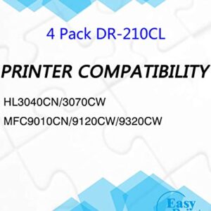 EASYPRINT Compatible (4-Pack, Drum only) DR210CL DR-210CL DR210 Drum Unit Used for HL3040CN 3070CW 9320CW MFC-9010CN 9120CW 9320CW Printer