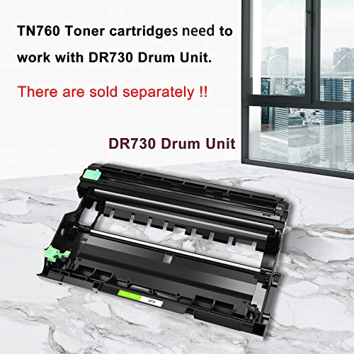 greencycle Compatible Toner Cartridge Replacement for Brother TN760 TN-760 TN730 to Use with HL-L2350DW HL-L2395DW HL-L2390DW HL-L2370DW MFC-L2750DW MFC-L2710DW (Black, 10-Pack)