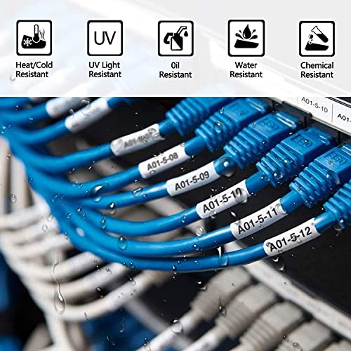 Cruxer 10 Pack Label Tape Compatible for Brother HSe-221 HSe221 HS-221 HS221 Heat Shrink Tube, Black on White for PT-E300 PT-E500 PT-P710BT P700 PT-P750WVP P900 Label Printer (0.34'' 8.8mm)