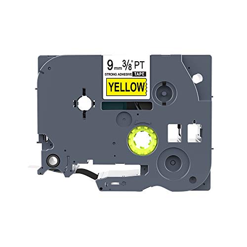 IDIK 1PK Black on Yellow Extra Strength Laminated Label Tape Compatible for Brother P-Touch TZe-S621 TZ S621 Tze S621(9mm x 8m)