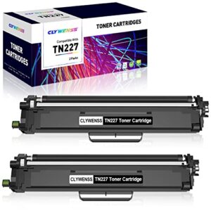 clywenss compatible with brother tn227bk tn223bk toner cartridge to use with hl-l3270cdw hl-l3210cw mfc-l3710cw mfc-l3750cdw printer (black, 2 packs)