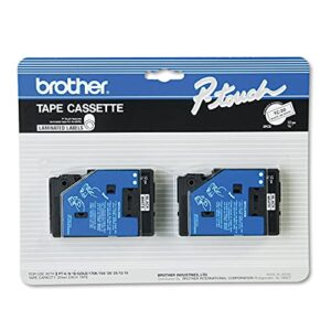 2/pack 1/2″ (12mm) black on white p-touch tc tape for brother pt-25, pt25 label maker