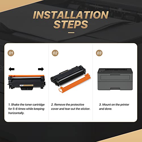 MoNiBloom Compatible TN760 TN730 High Yield Toner Cartridge Replacement for Brother HL-L2350DW HL-L2370DW HL-L2370DWXL HL-L2390DW HL-L2395DW MFC-L2710DW MFC-L2730DW MFC-L2750DW Printer, Black, 4 Pack