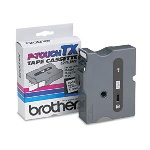 brother tx2511 tx labeling tape for pt-8000, pt-pc, pt-30/35, 1-inch w, black on white