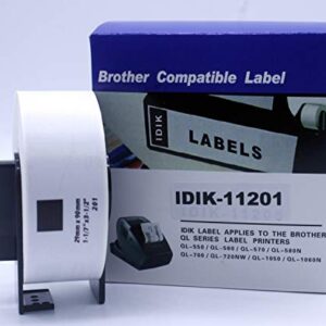 IDIK-11201 Replacement Labels Compatible with Brother DK-1201 Standard Address Label 29mm x 90mm x 400pcs/roll Packed in Individual Printed Retail Box with Permanent Cartridge