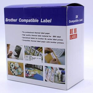 IDIK-11201 Replacement Labels Compatible with Brother DK-1201 Standard Address Label 29mm x 90mm x 400pcs/roll Packed in Individual Printed Retail Box with Permanent Cartridge