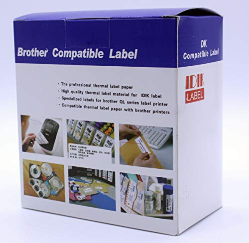 IDIK-11201 Replacement Labels Compatible with Brother DK-1201 Standard Address Label 29mm x 90mm x 400pcs/roll Packed in Individual Printed Retail Box with Permanent Cartridge