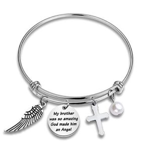 cyting brother memorial bracelet my brother was so amazing god made him an angel in memory of brother remembrance jewelry loss of brother sympathy gift (brother memorial bracelet)