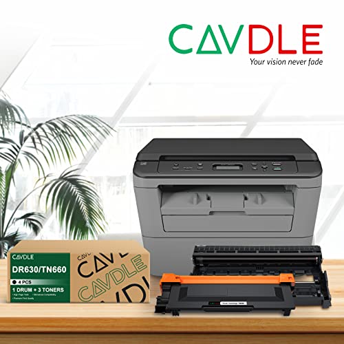 CAVDLE Compatible Drum and Toner Cartridge Replacement for Brother DR630 TN660 TN630 Work with HL-L2300D HL-L2305W HL-L2360DN MFC-L2680W MFC-L2685DW MFC-L2705DW (3 Toner Cartridges + 1Drum Unit)