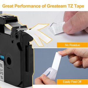 Compatible with Brother P-Touch TZe 231 Label Tape, TZe TZ Label Tape 12mm 0.47'' Laminated for Brother PTouch D220 D210 D410 D400 D610 Label Maker, 1/2Inch Black on White Label Tape, 6 Pack