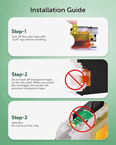 Compatible LC103XL Ink Cartridge Replacement for Brother LC103 LC103XL LC101 LC101XL, Compatible for Brother MFC J870DW J450DW J470DW J650DW J4410DW J4510DW J4710DW J6720DW Printer (24 Packs)