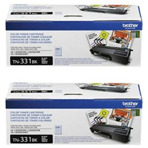 Brother Genuine TN-331BK (TN331BK) Black Laser Toner Cartridge 2-Pack