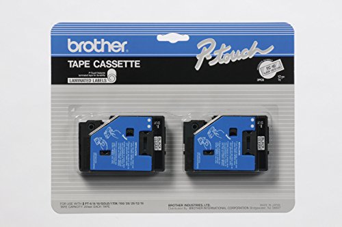 2/Pack 1/2" (12mm) Black on Clear TC Tape for Brother PT-20, PT20 Label Maker