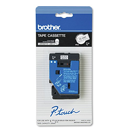 Brother Tc20z1 Tc Labeling Tape for P-Touch Labelers, 3/8-Inch W, Black On White