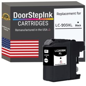 doorstepink remanufactured in the usa ink cartridge replacements for brother lc203 black for printers mfc-j4320dw mfc-j4420dw mfc-j460dw mfc-j4620dw mfc-j480dw mfc-j485dw